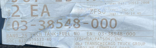 03-38548-000 Genuine Freightliner 25" Fuel Tank Strap OEM - New | eBay