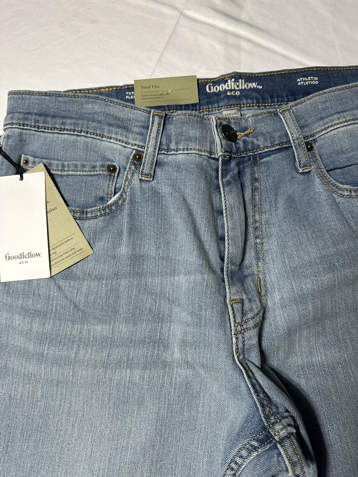 Goodfellow & Co. Men's Blue Total Flex Straight Denim Jeans 32 X 34 NWT ...