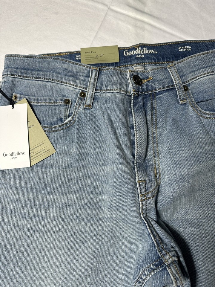 Goodfellow & Co. Men's Blue Total Flex Straight Denim Jeans 32 X 34 NWT ...