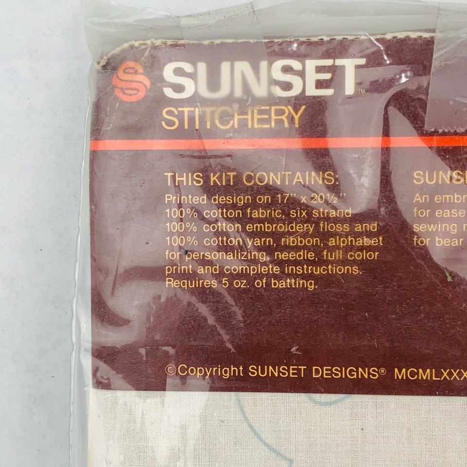 "This Bears My Love" ©1984 Sunset Stitchery Kit # 2886 10½" High Sew ...