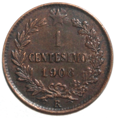 Italian 1 Centesimo Coin 1908 R KM# 35 Italy Victor Emmanuel III One | eBay
