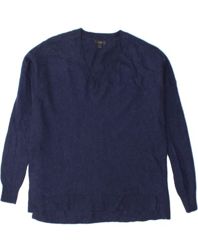 J. CREW Womens Oversized V-Neck Jumper Sweater UK 10 Small Navy Blue ...