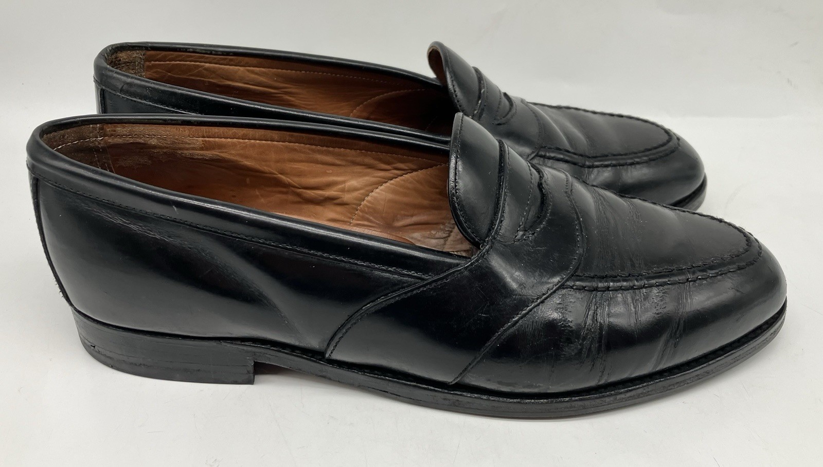 Polo Ralph Lauren Loafer Black Leather Bench made Men… - Gem