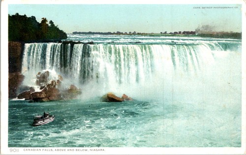 Niagara Falls Horseshoe Postcard c1910 Detroit Phostint Lithograph ...