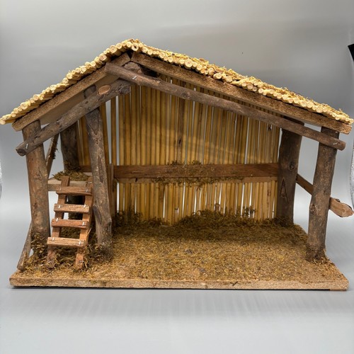 Vrg Sears Wooden Nativity Manger Stable Creche Barn Christmas Holiday ...