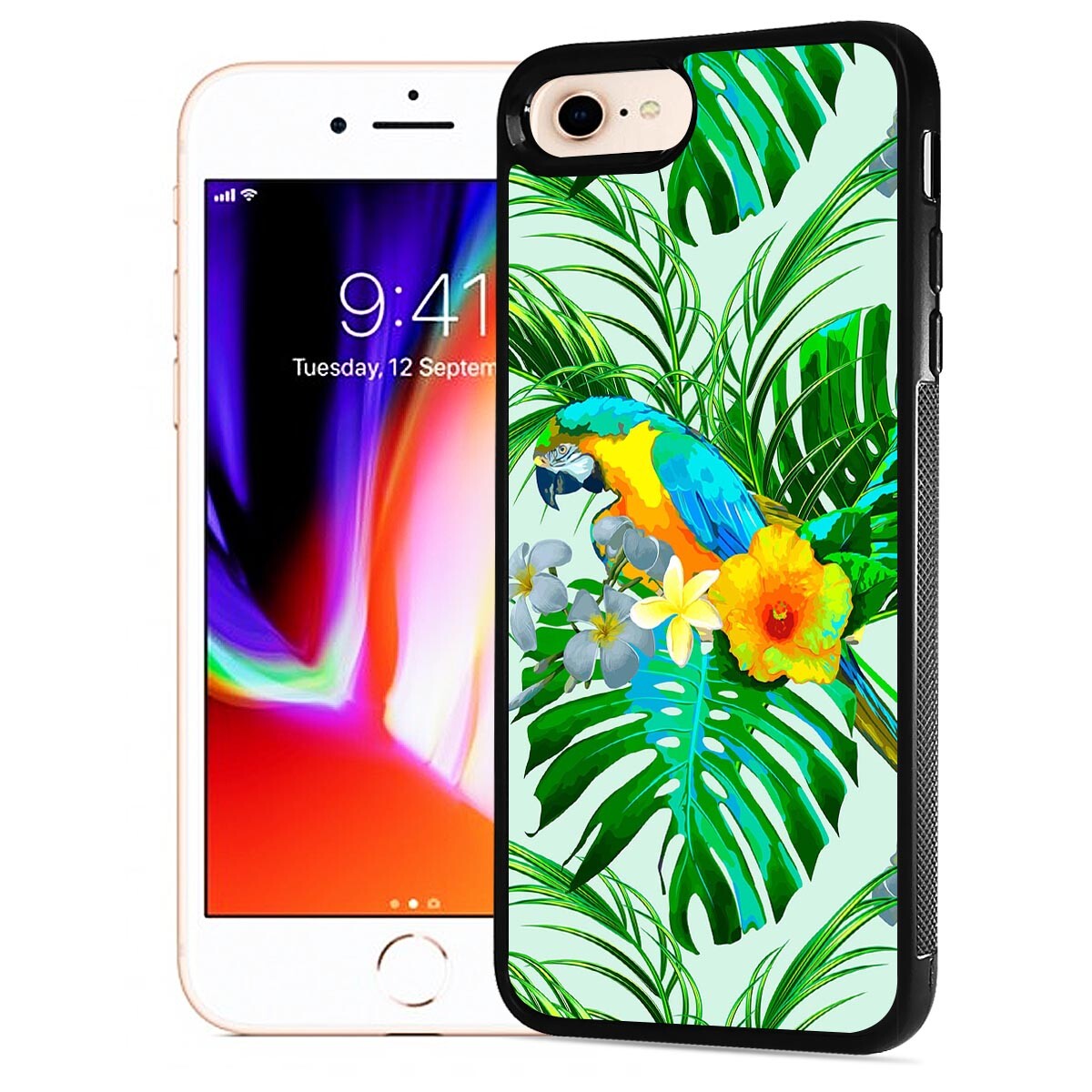 ( For iPhone 7 ) Back Case Cover AJ12535 Tropical Palm Parrot | eBay