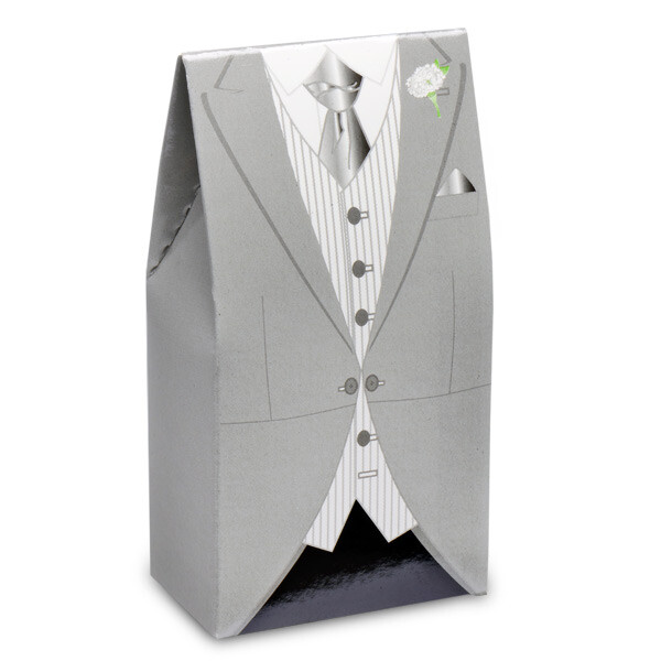 Tuxedo Wedding Dress Favour Boxes Gift Table Decorations 50x30x100mm ...