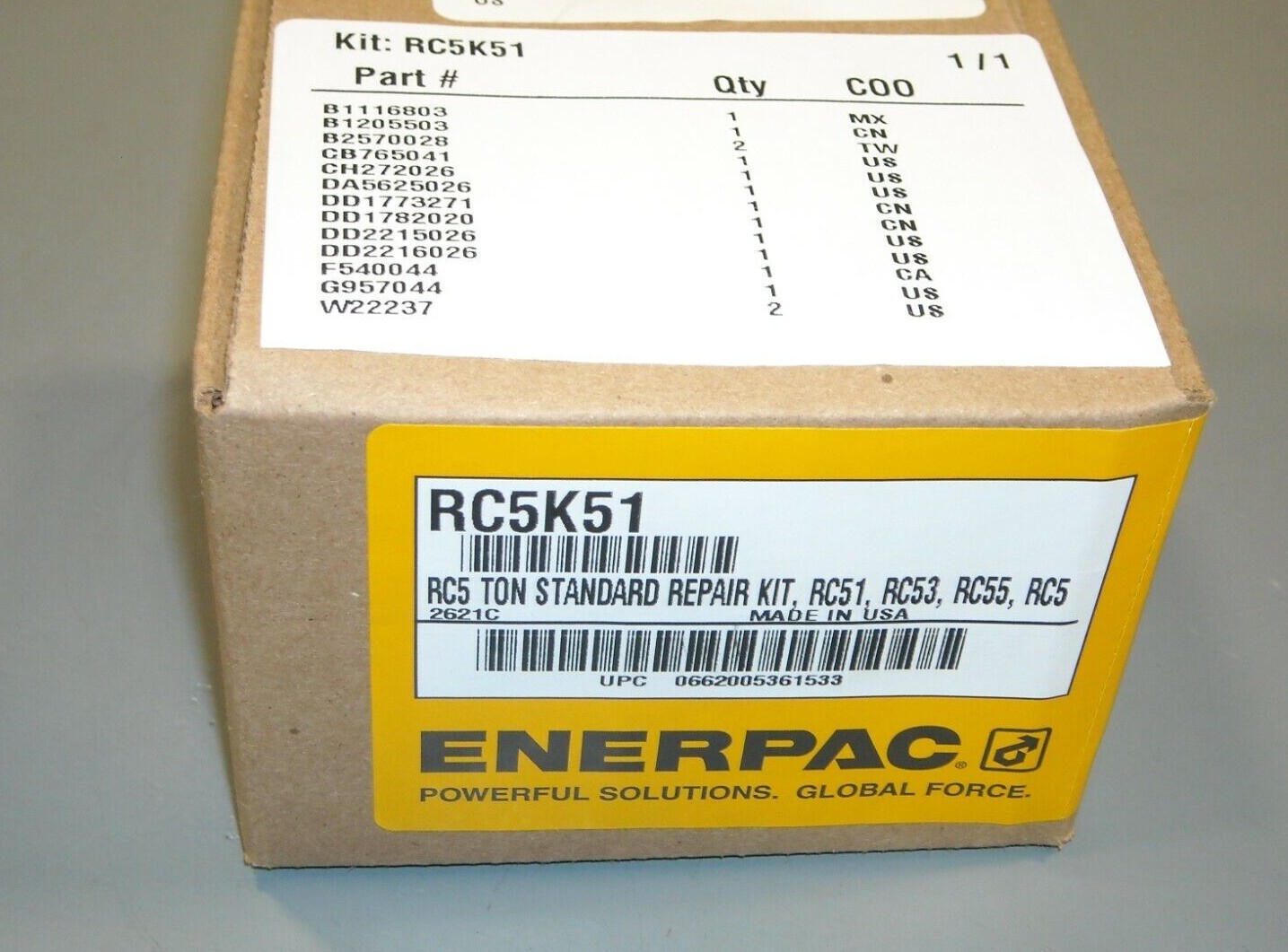 Enerpac RC5K51 repair kit for RC50 RC51 RC53 RC55 RC57 RC59 for sale ...