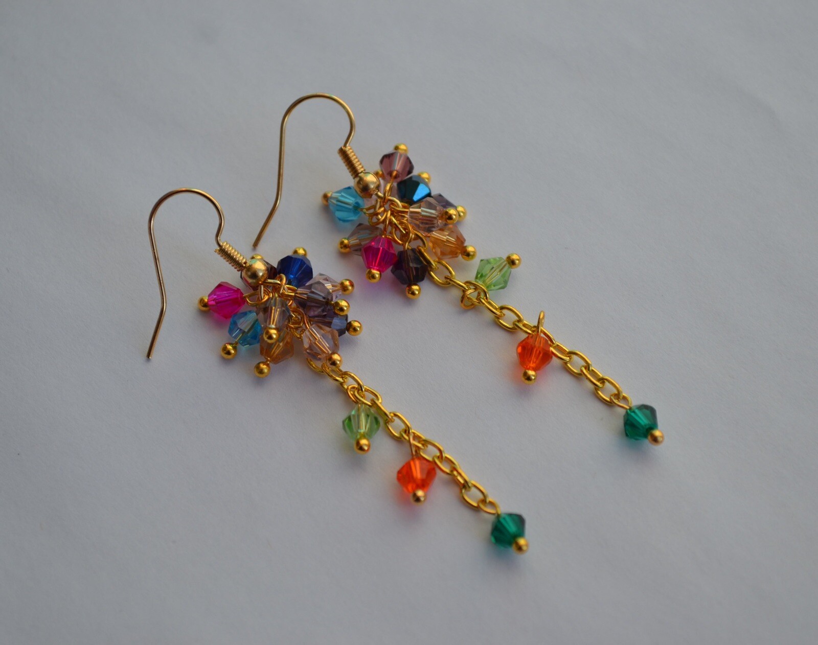 Handmade Multicolor crystal bicone cluster earring | eBay
