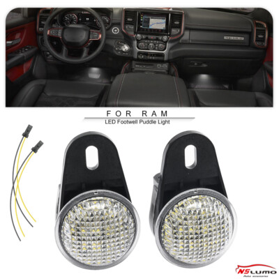 White LED Courtesy Footwell Puddle Lamp+Harness For 2011-2012 Ram 1500 ...