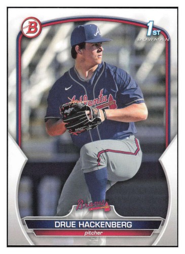 Drue Hackenberg RC 2023 Bowman Draft #BD-38 Pre ROOKIE MLB Braves ID ...