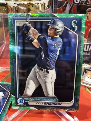Mariners Colt Emerson 2024 Bowman Green Parallel Trading Card #bcp-10 ...