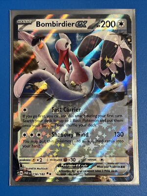 Bombirdier EX 156/182 Pokemon TCG Paradox Rift Double Rare NM + Card ...