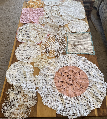 Handmade Vintage Antique Doily Lot Of 18 Doilies Multi Color | eBay