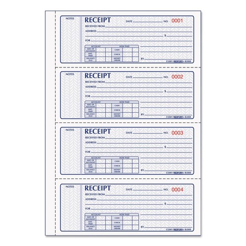 Rediform Receipt Books (RED8L808) Blue 11 x 7.625 inches | eBay