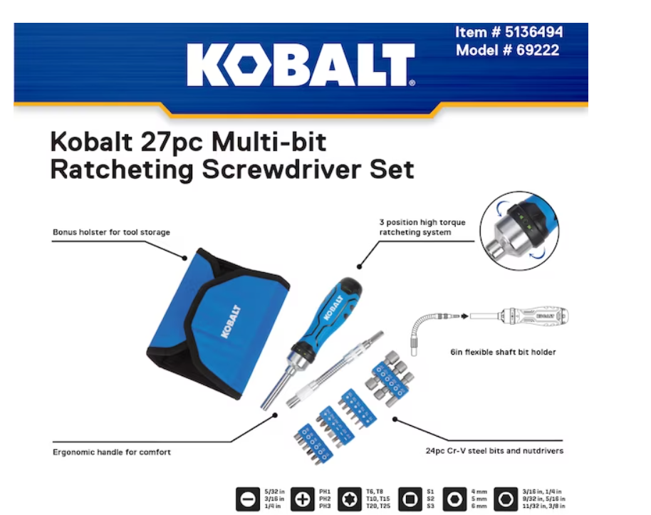 Kobalt 27-Piece Ratcheting Multi-bit Screwdriver Set | eBay