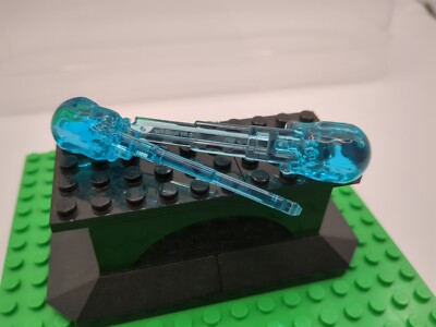 2x LEGO Ice Arrow Projectile 4 Notches Melting Tip Trans Blue Clear Ice ...