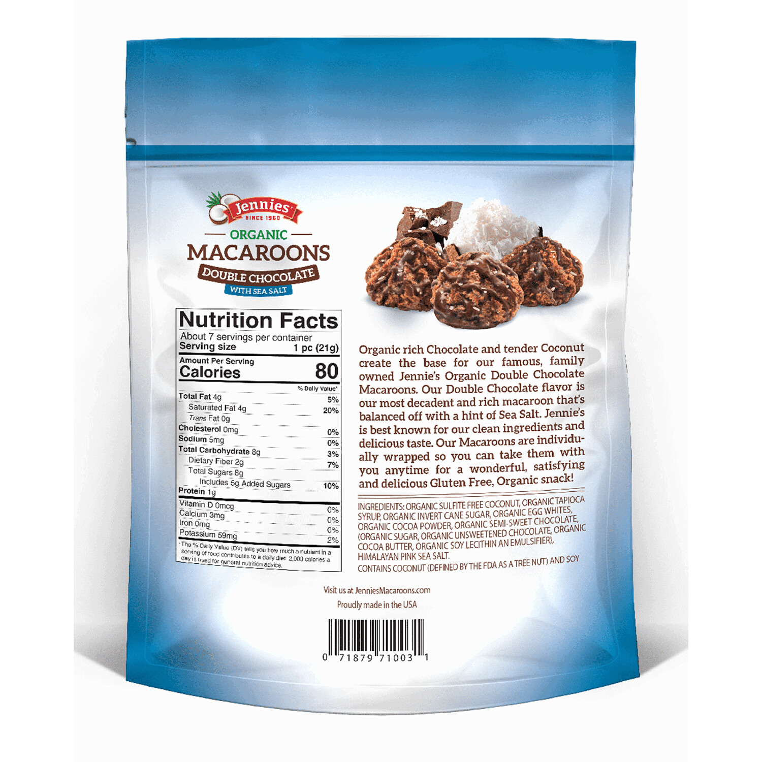 Jennies Macaroon Double Chocolate Sea Salt 5.25 oz (Pack Of 6) for sale ...