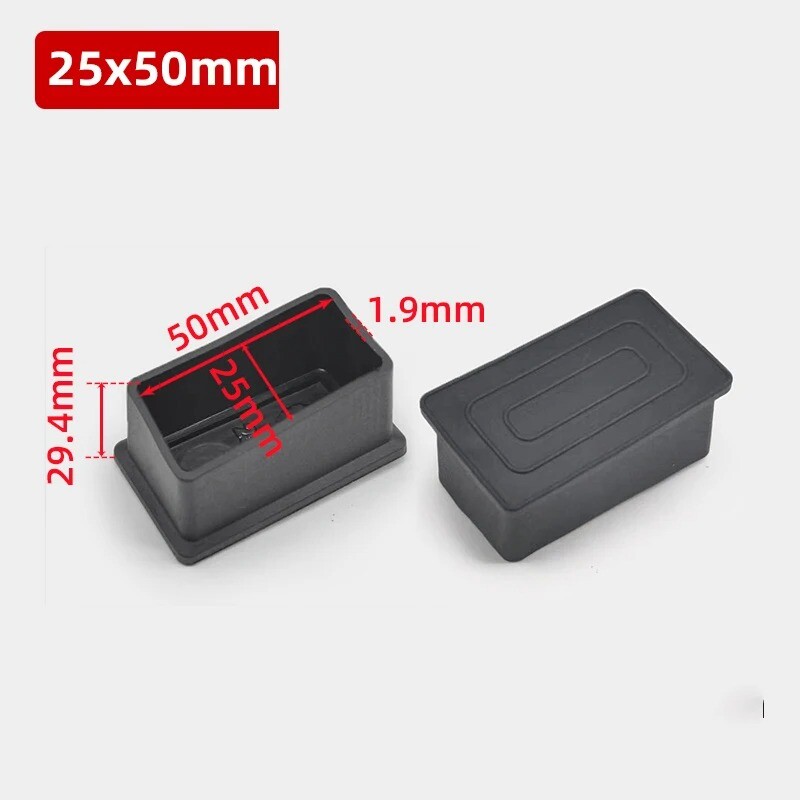 Square Chair Leg Caps Anti-Slip Rubber Chair Tips Table Chair Floor ...