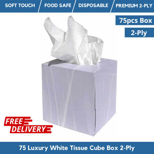 Extra Soft White Tissue Facial Tissue Cube Box Tissue 75 per Box 2-Ply ...