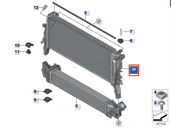 BMW X1 F48 Air Con Radiator 17118586324 8586324 NEW GENUINE | eBay