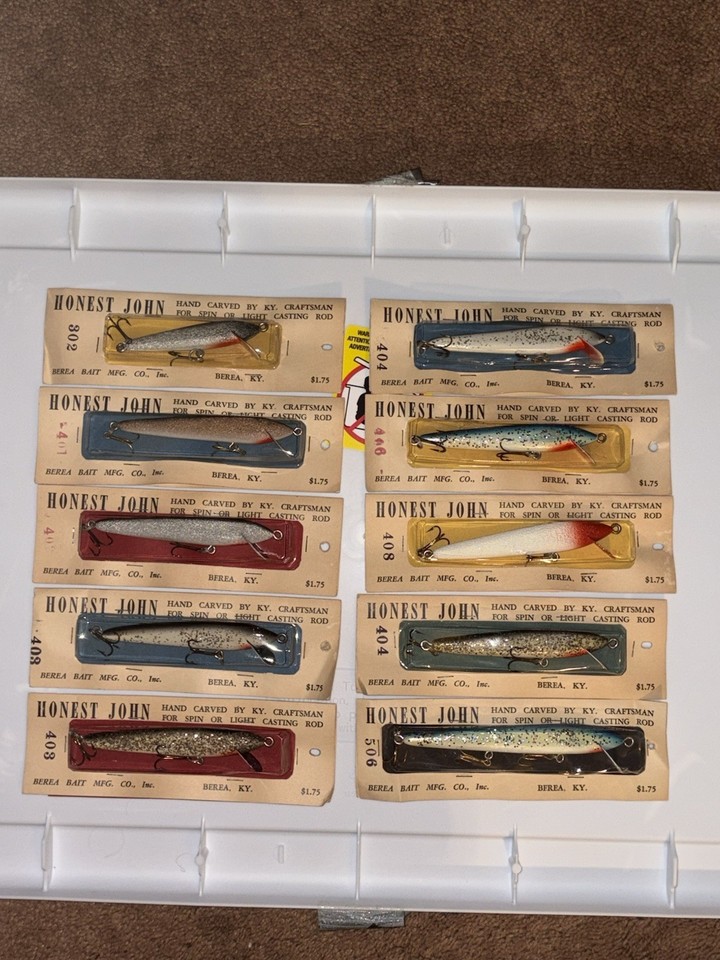 (10) Vintage Honest John Wooden Handmade Crankbait Lures Berea Mfg Co ...