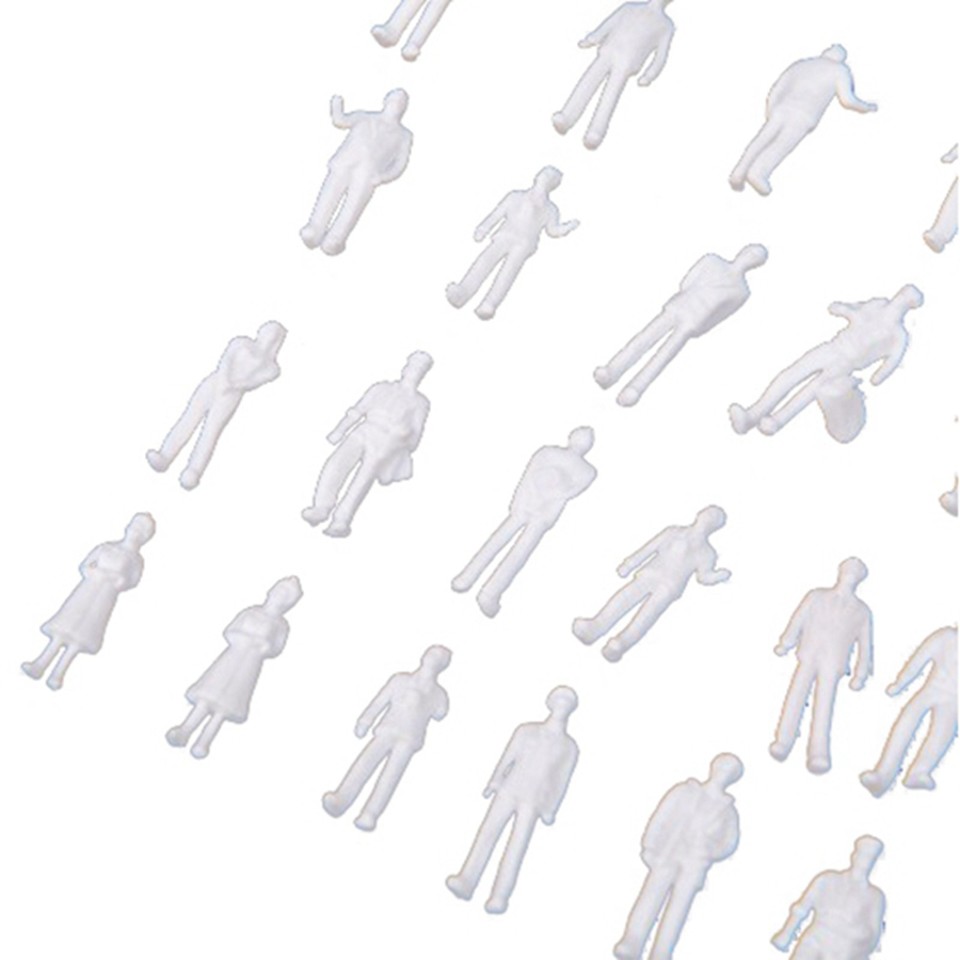 200Pcs HO Scale 1:100 White Model People Unpainted Train Figures ...