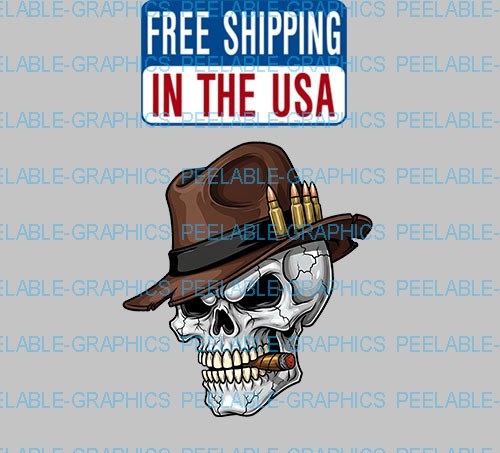 Gangster Skull Decal Sticker Helmet Hard Hat Bumper Toolbox Tablet B | eBay