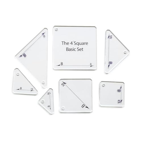 Acrylic 7 in 1 Patchwork Rulers and Templates 4 Inch Square Basic Set B ...