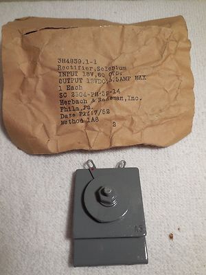 NOS ~ SELENIUM RECTIFIER Input 18V, 60 CYC, Output 12V DC - 1950's Ham ...