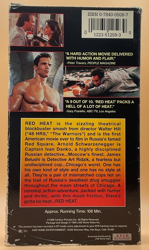 Red Heat VHS 1988 Arnold Schwarzenegger **Buy 2 Get 1 Free ...