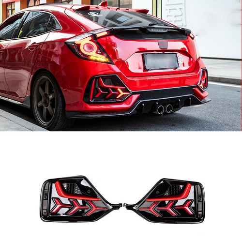 Red Strip Led Rear Fog Light Lamp Streamer For Honda Civic Hatchback ...
