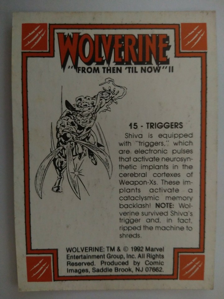 Wolverine 1992 #15 Triggers From Then 'til Now" II NEW UNCIRCULATED ...