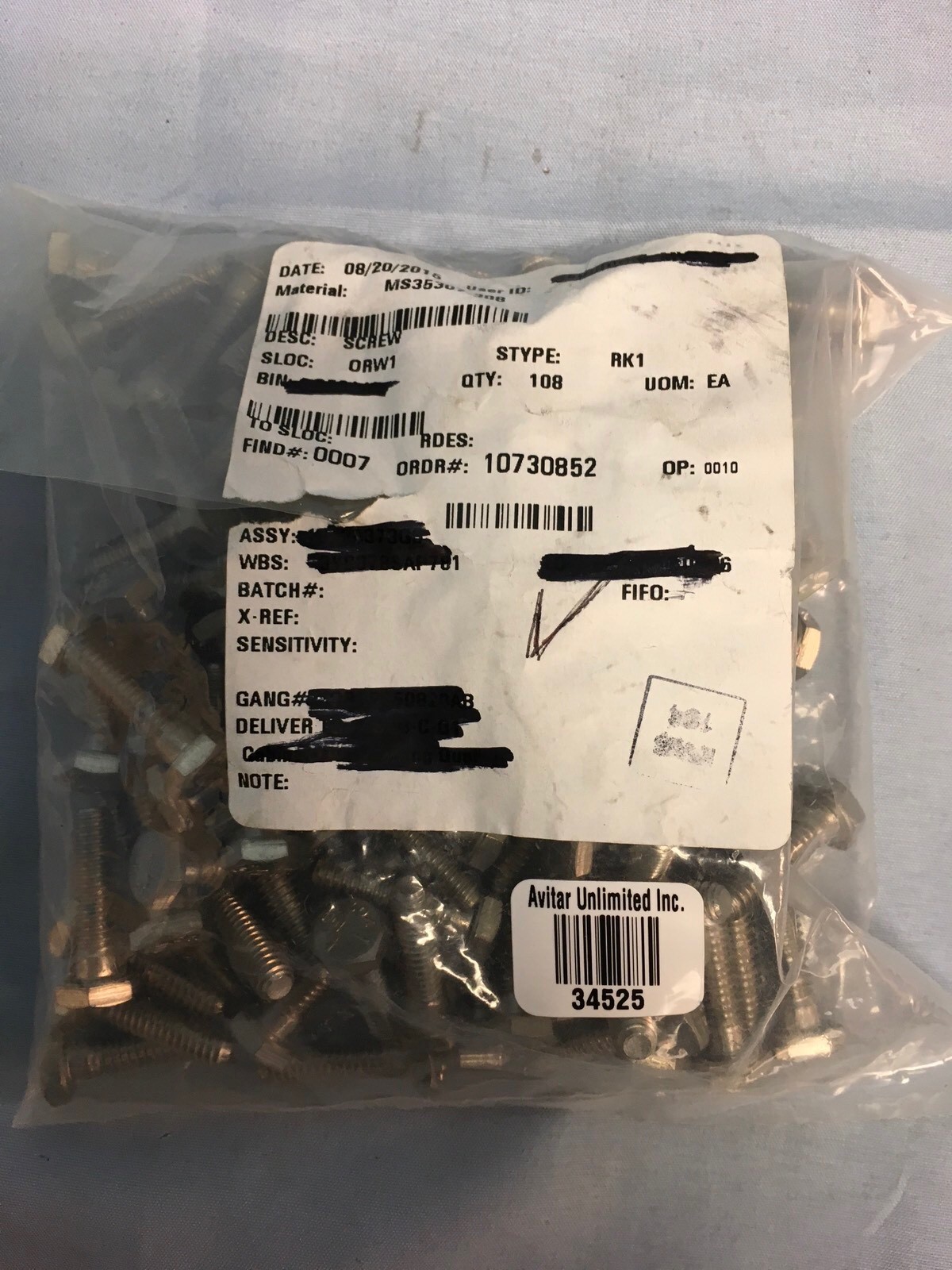 25 NEW MS35307-308 Mil-Spec Stainless Hex Head Screw 1/4-20 x 1 Inch ...