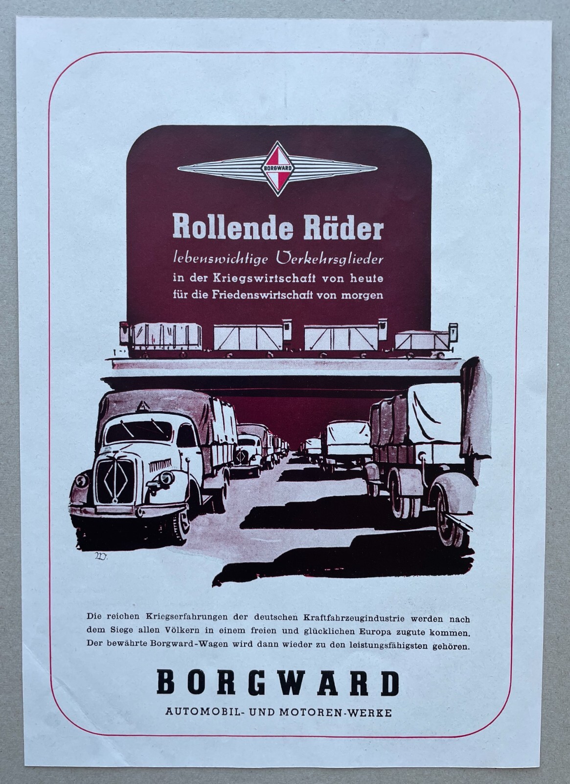 Borgward L 1400 B 3000 LKW Reklame Werbung 1944 Reichsautobahn ...