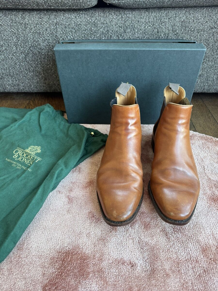 Crockett Jones Tan Leather Chelsea Boot UK7.5 / US 8 Made In Crockett Jones Tan Leather Chelsea Boot UK7.5 / US 8 Made In