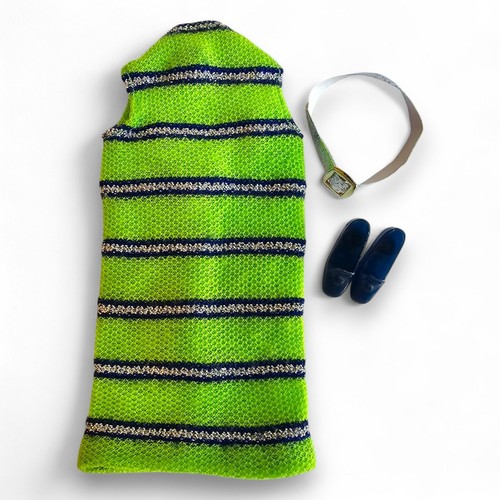 Mattel Barbie Doll Now Knit Striped Dress Blue Shoes Korea #1452 ...