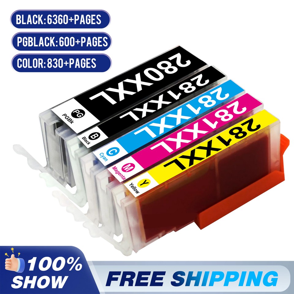 XXL Ink Cartridges Set for PGI-280XXL CLI-281XXL Canon TR8520 TR8622A ...