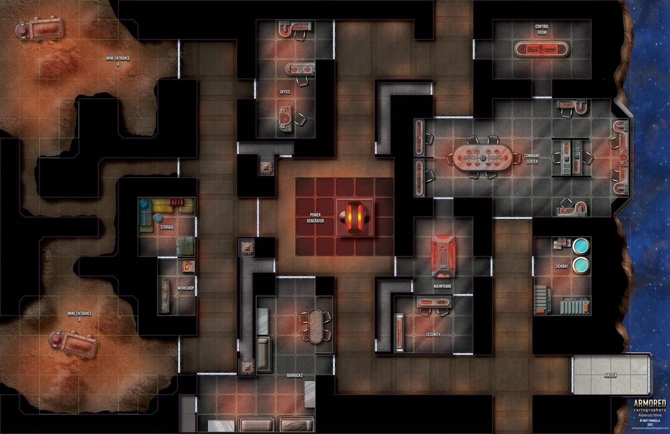 Star Wars Miniatures/Starfinder/Scifi RPG Map , Asteroid Mine/Resistance HQ | eBay