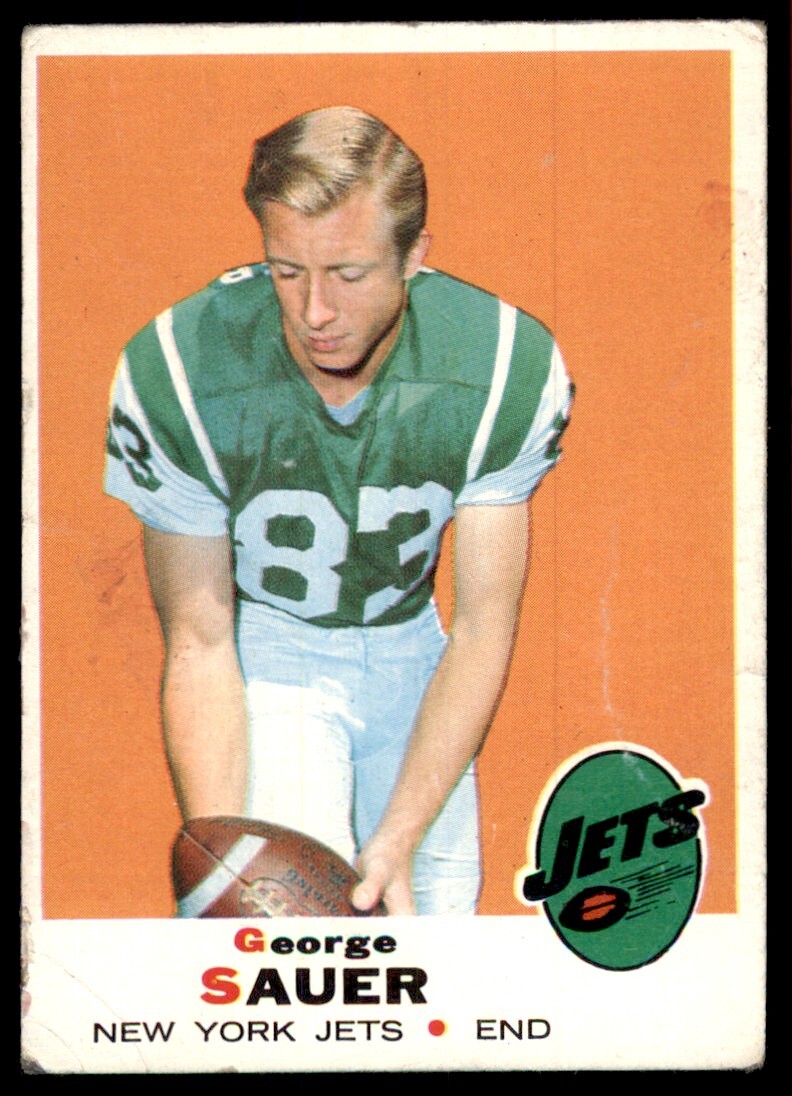 1969 TOPPS {DAMAGED} GEORGE SAUER JR. NEW YORK JETS #231 | eBay
