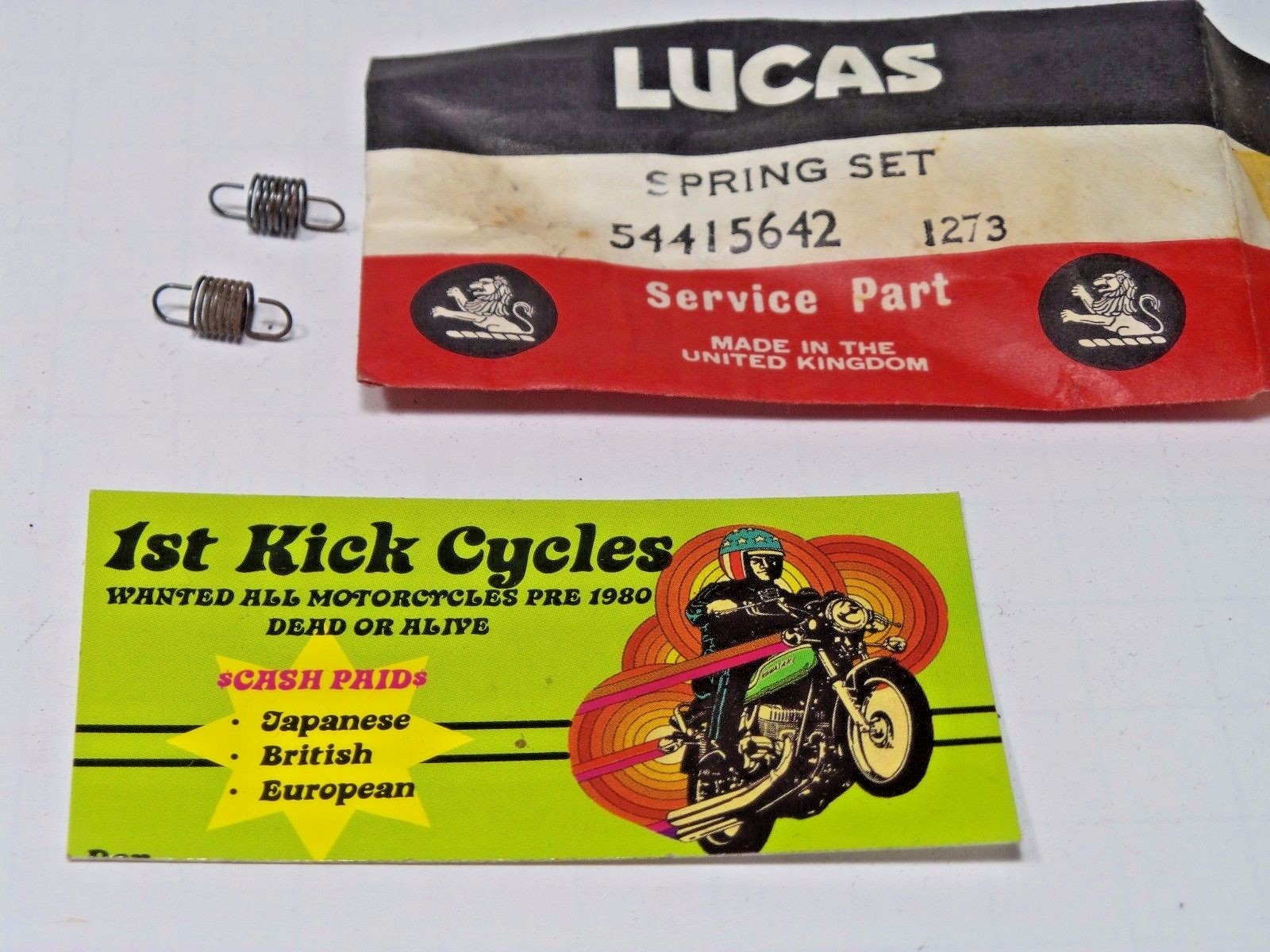 NOS TRIUMPH LUCAS AUTO ADVANCE SPRINGS (2) FOR POINTS IGNITION NORTON ...