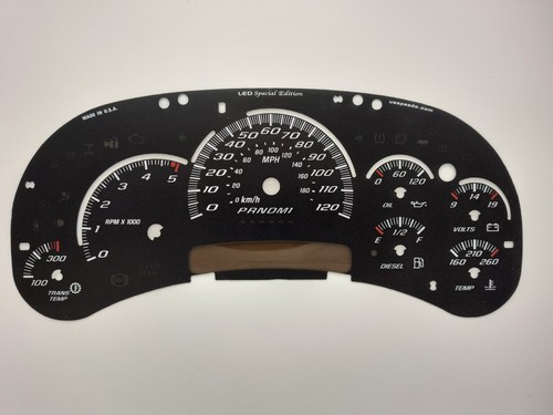 US Speedo SS Style LED Edition Black Gauge Face 2006 07 2500 Diesel GM ...