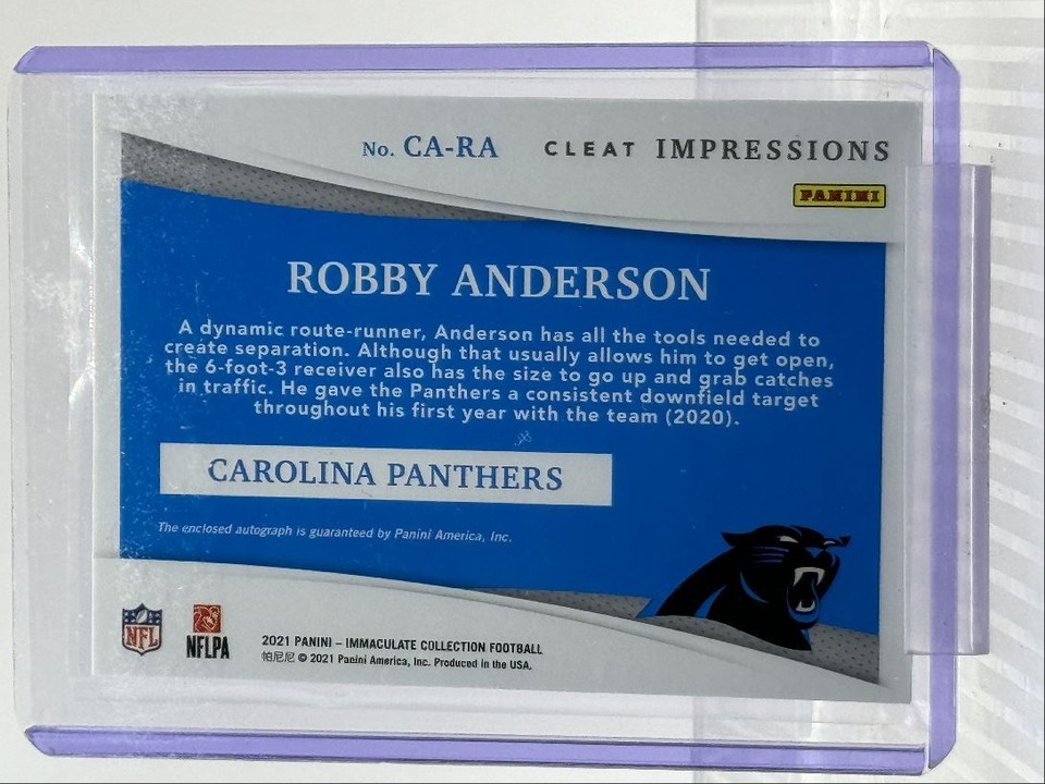 ROBBY ANDERSON 2021 IMMACULATE CLEAT IMPRESSIONS AUTOGRAPH AUTO /25 ...