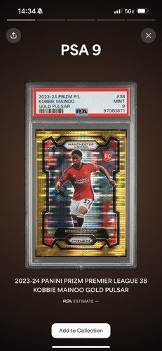 2023-24 Panini Prizm KOBBIE MAINOO Rookie RC Gold Pulsar Prizm #38 PSA ...