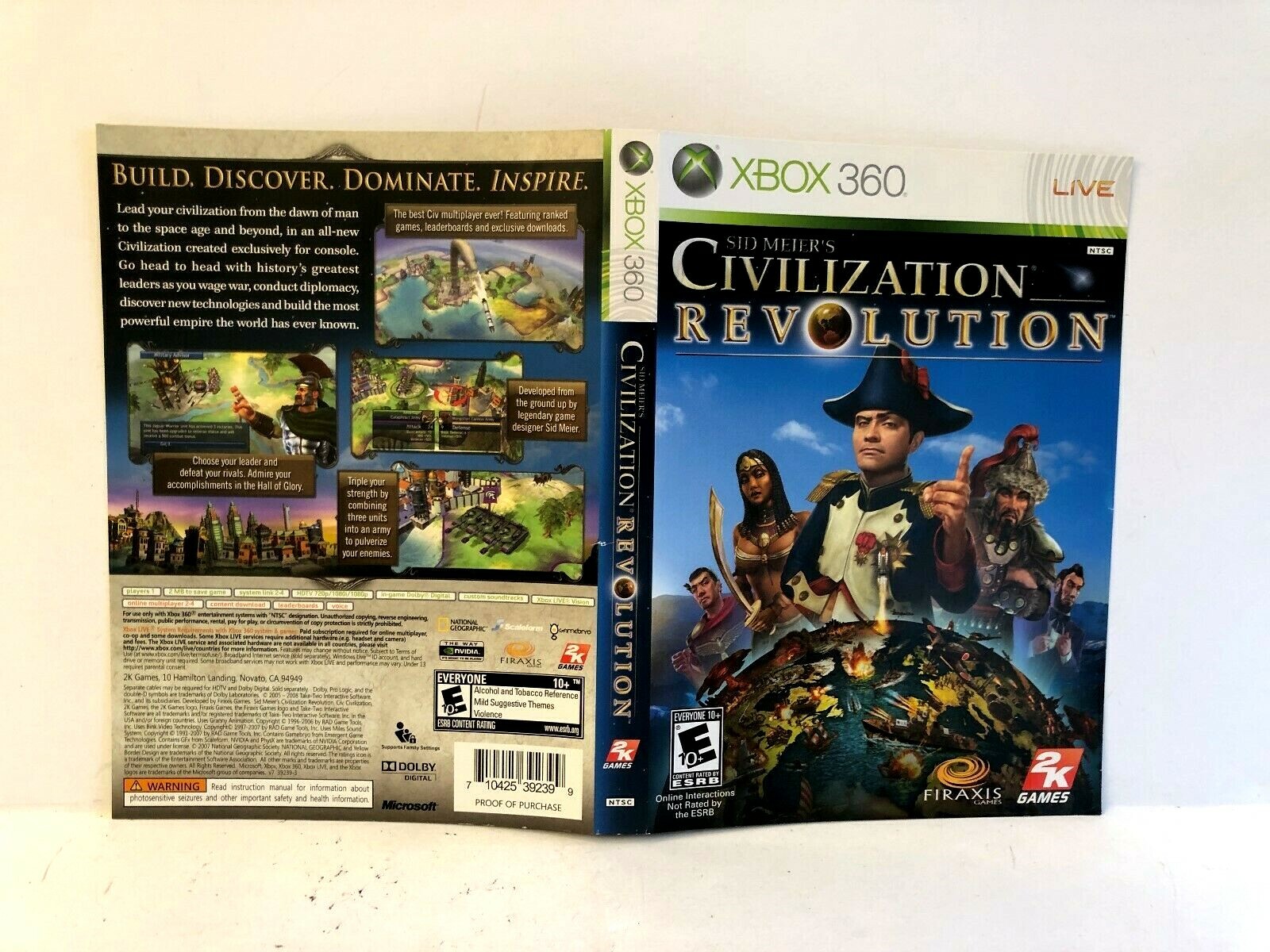 Civilization Revolution Xbox 360 ARTWORK ONLY Authentic | eBay