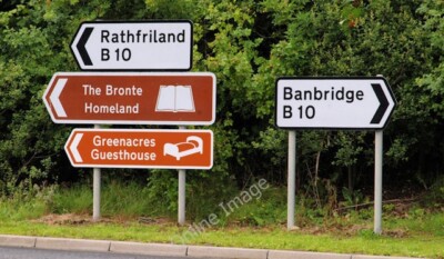 Photo 6x4 Road signs, Banbridge Banbridge/J1145 Not quite Welcome to Ba ...
