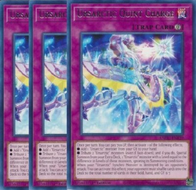Yugioh - Ursarctic Quint Charge x 3 - 1st Edition Rare NM - Plus Free ...