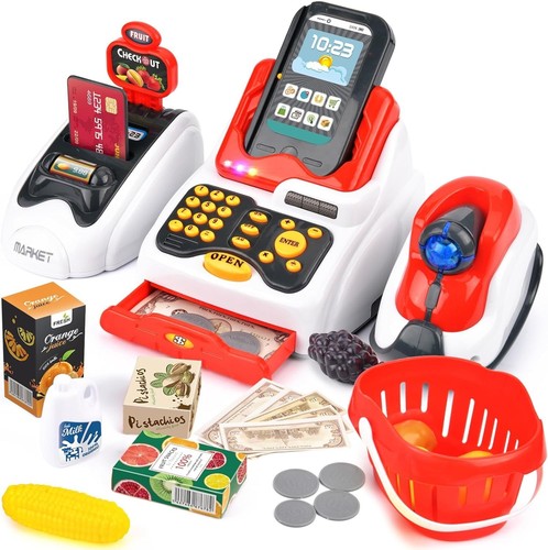 Pretend Play Smart Cash Register Toy - Kids Cashier with Checkout ...