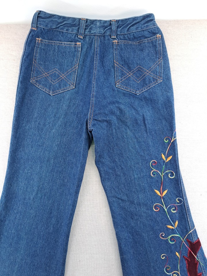 Vtg Bell Bottom Jeans Womens 6 Blue Bell Bottom Flare 70s Talon Zipper ...