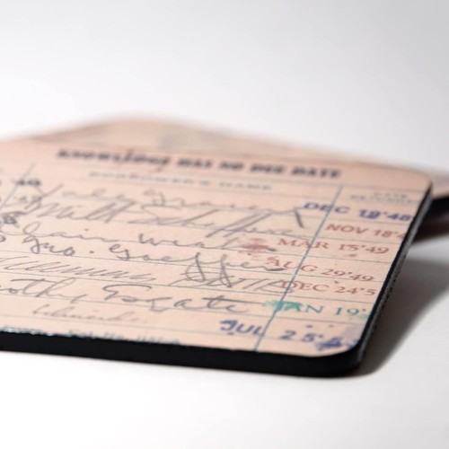 3PCS Vintage Library Due Date Card Coaster Set, Retro Checkout Standard ...